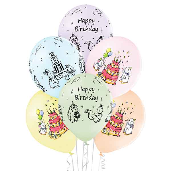 Životinje happy birthday baloni 6 kom