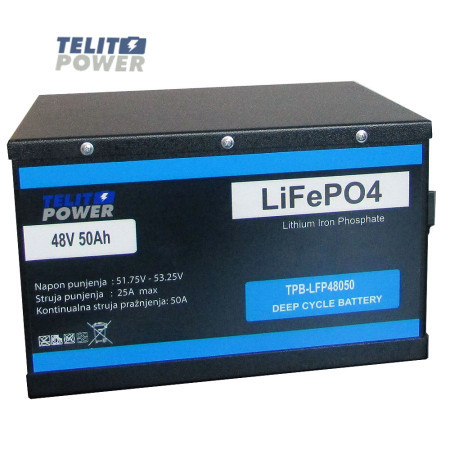 TelitPower 48V 50Ah TPB-LFP48050 LiFePO4 akumulator u metalnom kućištu II verzija ( P-2193 )