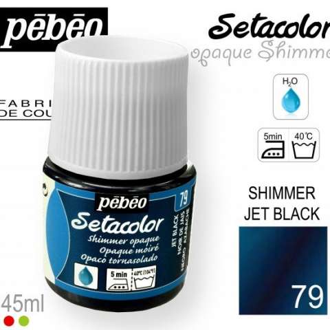 PEBEO SETACOLOR SHIMMER OPAQUE 45ml JET BLACK