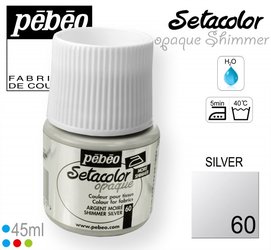 PEBEO SETACOLOR SHIMMER OPAQUE 45ml SILVER