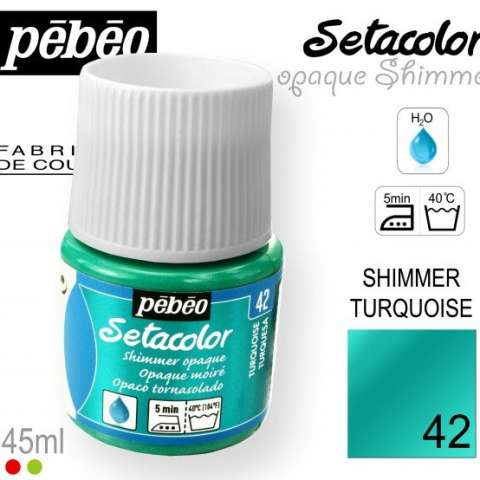 PEBEO SETACOLOR SHIMMER OPAQUE 45ML TURQUOISE