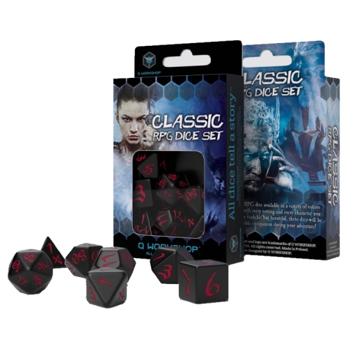 CLASSIC RPG BLACK AND RED DICE SET