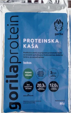 gorilaprotein
PROTEINSKA KAŠA - kokos, 80 g