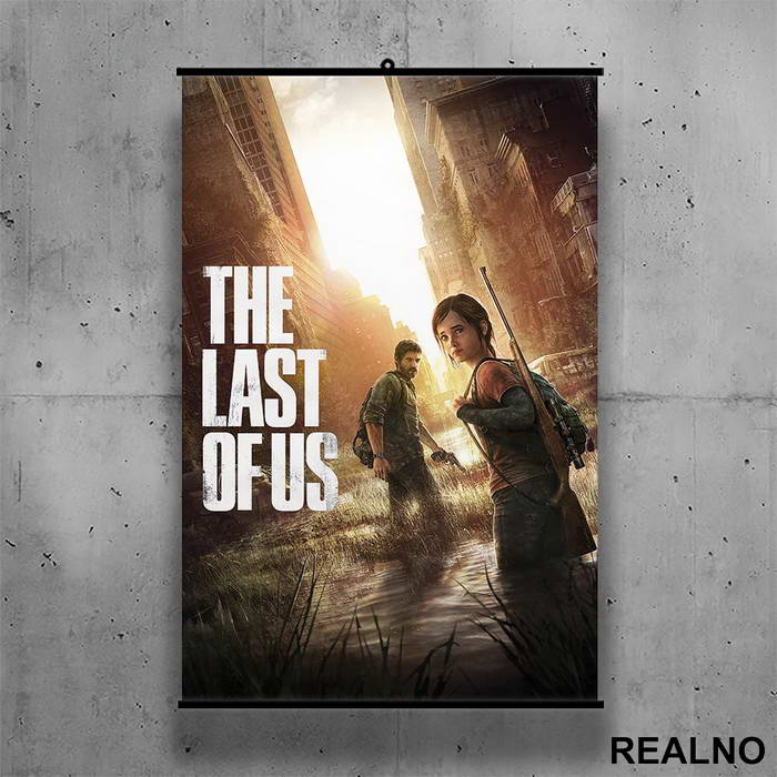 ELLIE AND JOEL WITH LOGO - THE LAST OF US - POSTER SA NOSAČEM