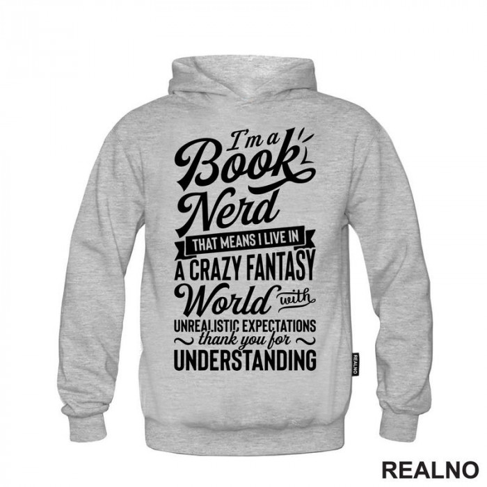 I'M A BOOK NERD - CLEAR - BOOKS - ČITANJE - KNJIGE - DUKS