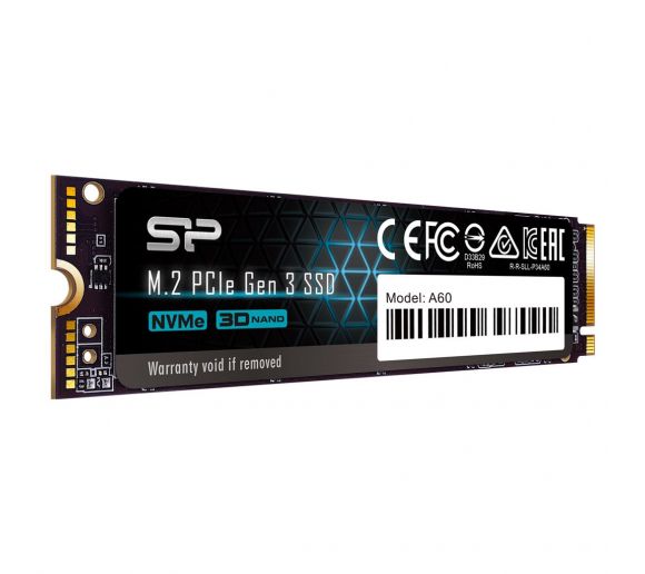Silicon Power - M.2 NVMe 2TB SSD, A60, PCIe Gen3x4, Read up to 2,200 MB/s, Write up to 1,600 MB/s (single sided), 2280