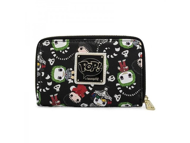 Beetlejuice AOP Zip Around Wallet