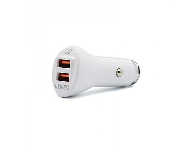 Auto punjac LDNIO C511Q 2xUSB 5V/3A FAST QC 3.0 za Iphone lightning beli