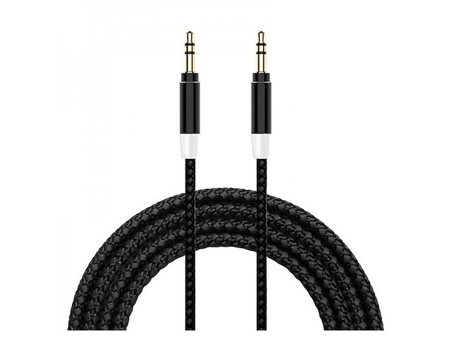 Audio AUX kabal Woven 3.5mm crni