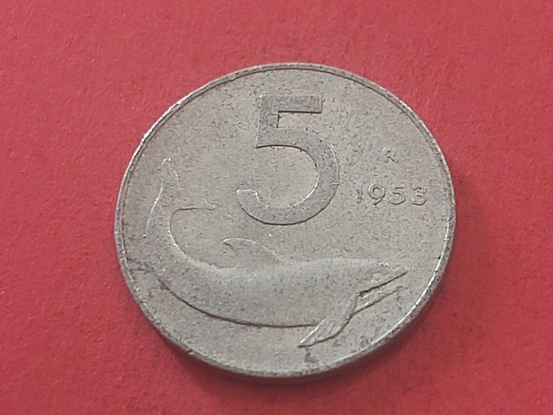 Italija - 5 lira 1953 god