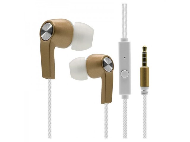 Handsfree slusalice OFIA univerzalne 3.5mm P36 belo-zlatne