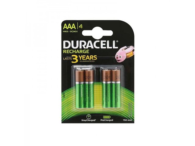 Baterija NiMh punjiva 1.2V 750mAh AAA HR03 blister 4/1 Duracell