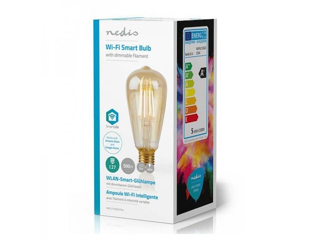 Nedis Wi-Fi Smart LED Filament Bulb E27 ST64 5W 500 lm