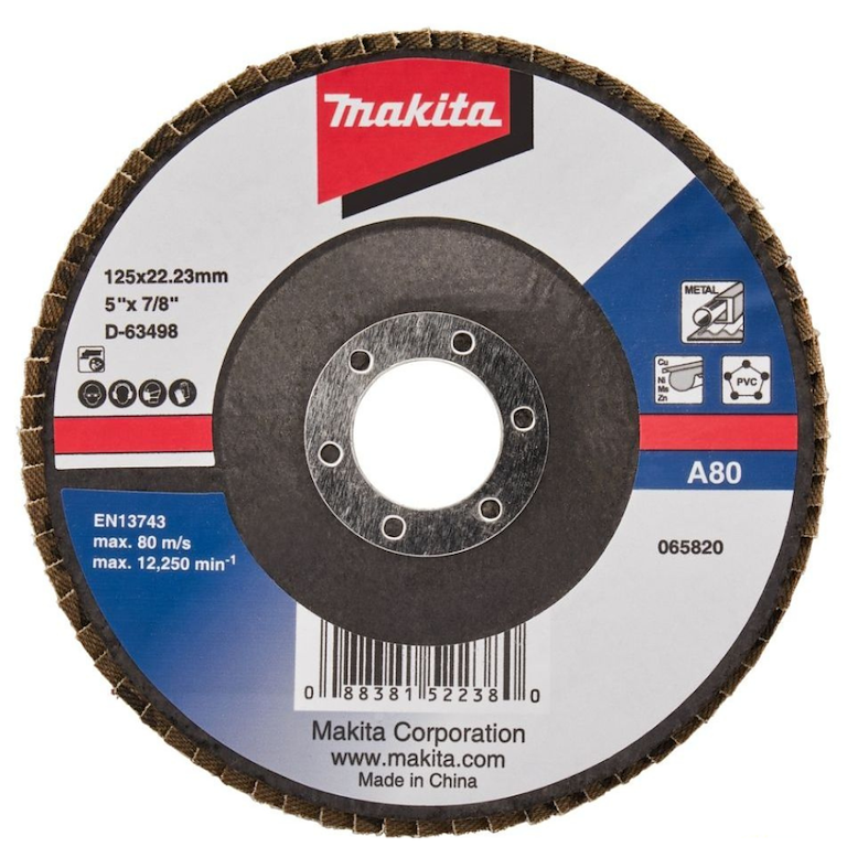 Makita Lamelarni brusni disk za čelik aluminium-oksid Ø125mm A80, D-63498