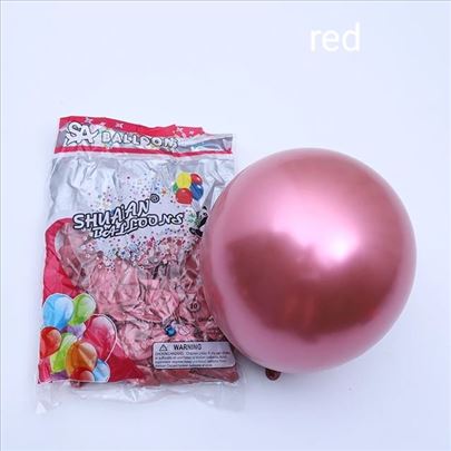 Baloni za proslave u metalik crvenoj boji 50 kom