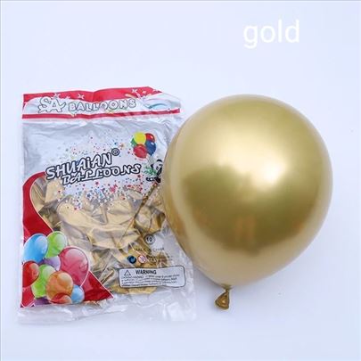 Baloni za proslave u metalik zlatnoj boji 50 kom