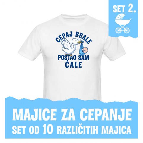 Set 2 - Majice za cepanje za tate dečaka - Set od 10 komada