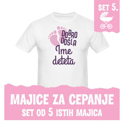 Set 5 - Majice za cepanje za tate devojčica - Set od 5 komada