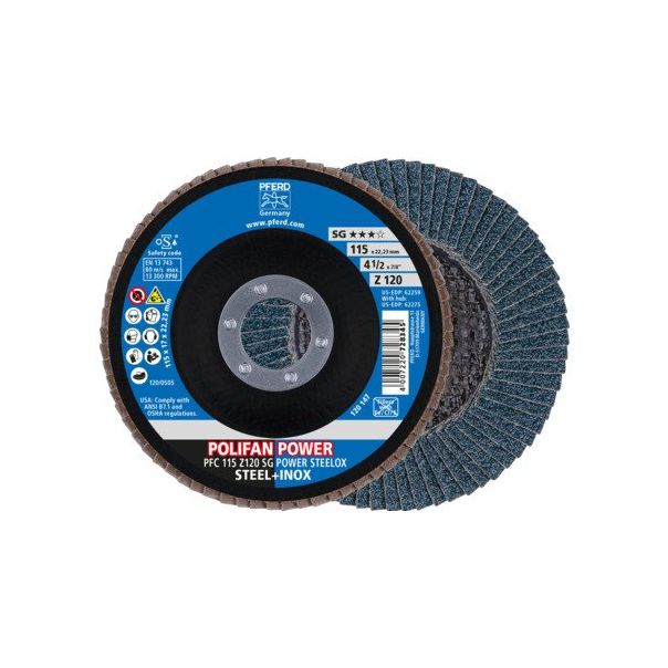 PFERD Polifan - lepezasti brsuni disk SG perfomansi PFC 115 Z120 Power Steelox