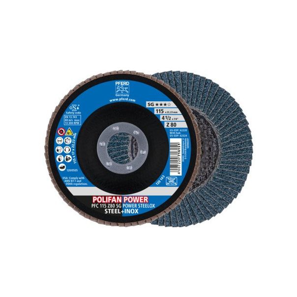 PFERD Polifan - lepezasti brsuni disk SG perfomansi PFC 115 Z80 Power Steelox