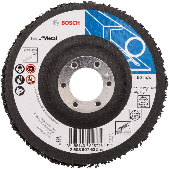 Bosch ploča za čišćenje N377, Best for Metal 115 mm, 22,23 mm, SiC - 2608607632