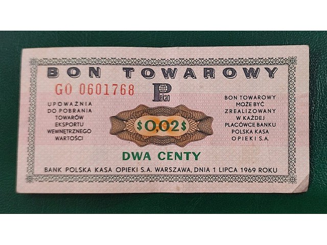 BON TOWAROWY 2 CENTY 1969