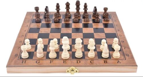 3 u 1 ručno izrađeni evropski šahovski set od drvenih figura