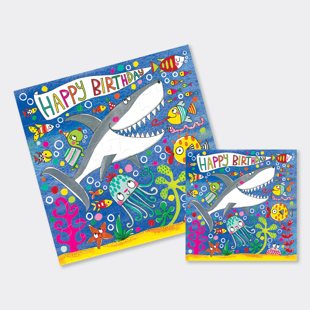 Čestitka puzzla - Happy birthday shark