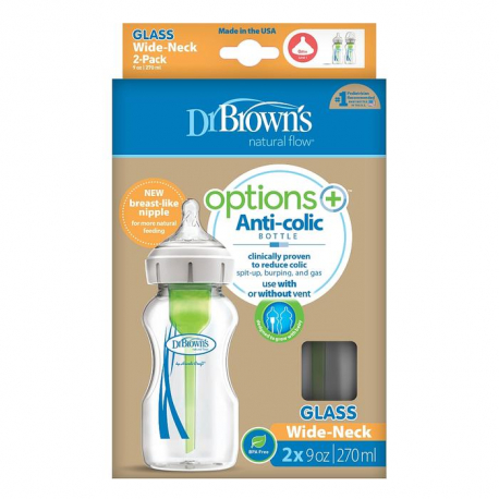 Dr Brown's staklena Options+flasica 270ml-2 u pakovanju