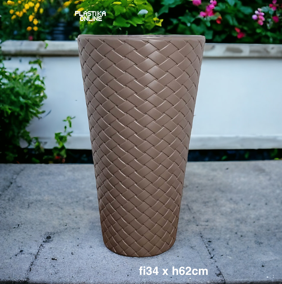 Saksija Tara SLIM sa podsaksijom fi35 h61cm – MOKA