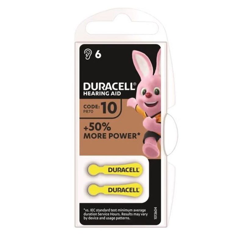 Duracell Hearing Aid 10/PR70 1,45V baterija za slusni aparat PAK6