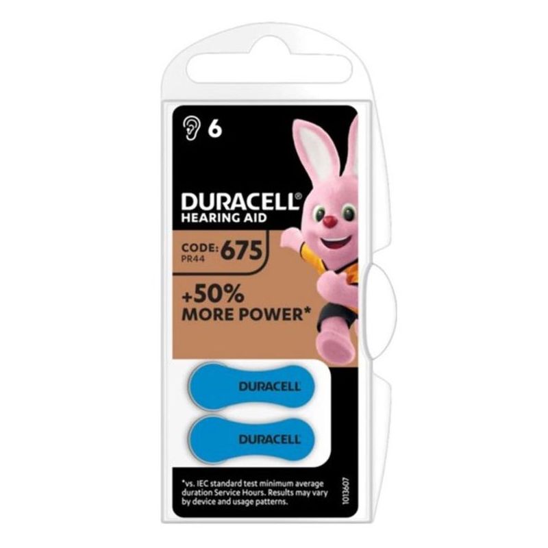 Duracell Hearing Aid 675 1,45V baterija za slusni aparat PAK6