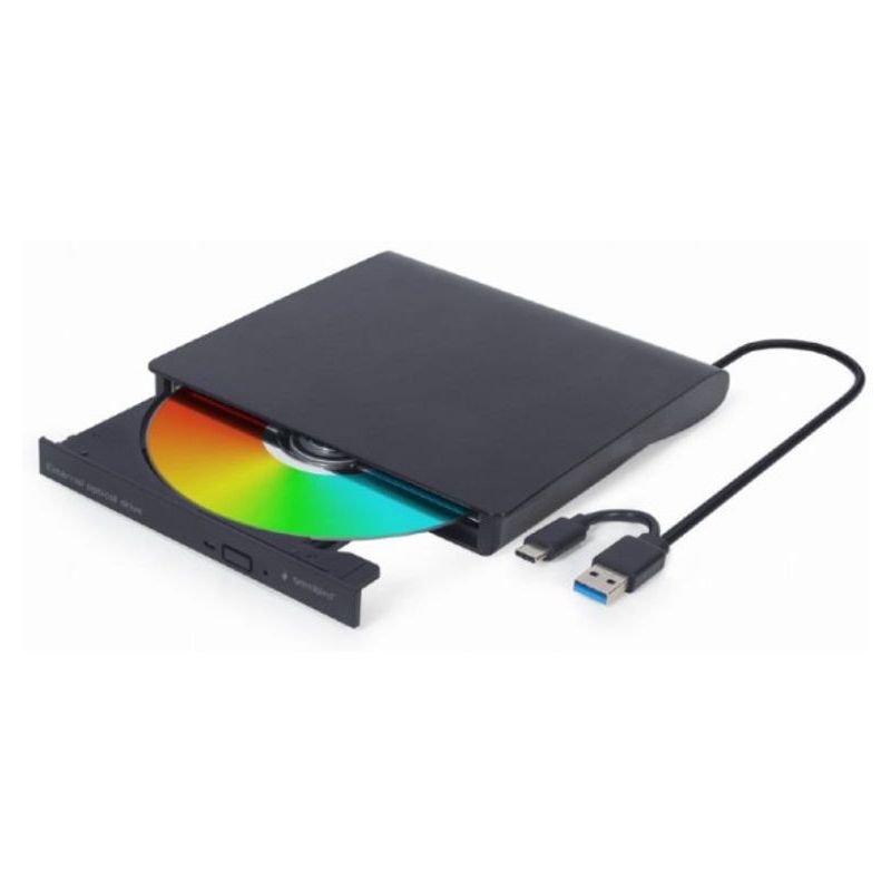 DVD-USB-03 Gembird eksterni USB DVD drive Citac-rezac, USB + USB-C, black