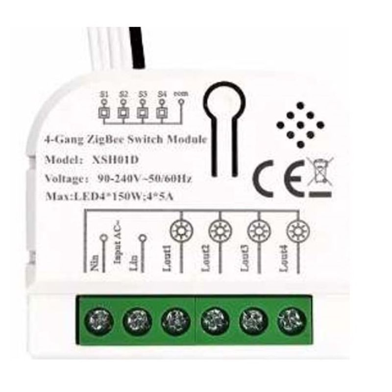 SMART-4GANG Tuya Wifi DIY Self-locking Remote Control Smart Switch Relay Module DC 5V/7