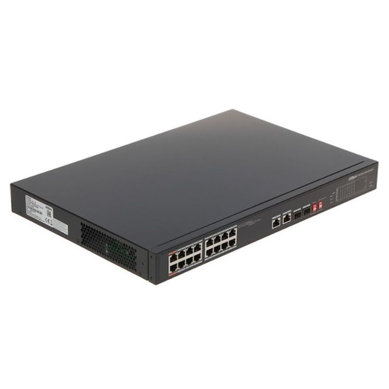 Dahua Switch PFS3218-16ET-135W 16 KANALA 2×10/100/1000 Base-T(Combo). 2×1000 Base-X(Combo).16×10/100