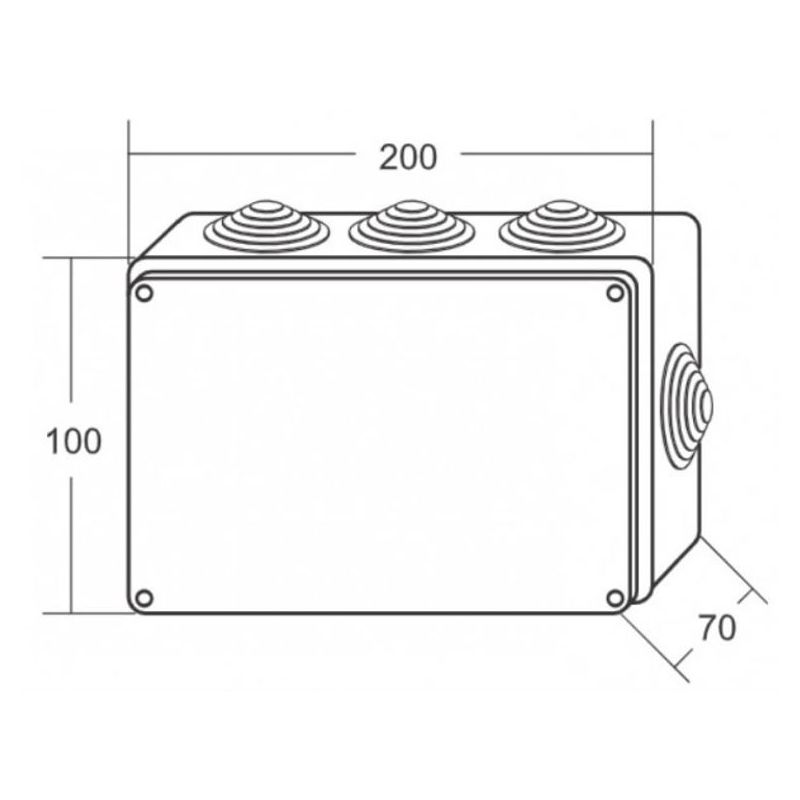 Razvodna kutija ME-KII200x100x70mm (8 uvodnica) IP65