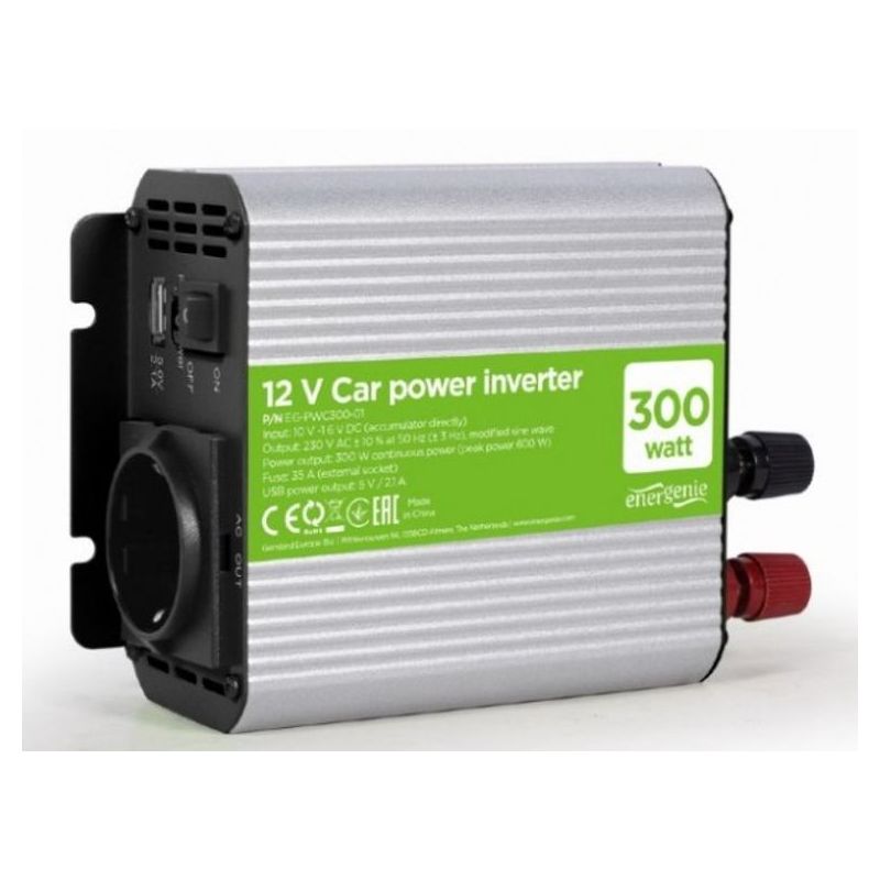 EG-PWC300-01 Gembird 12V Auto inverter DC/AC 300W+USB port