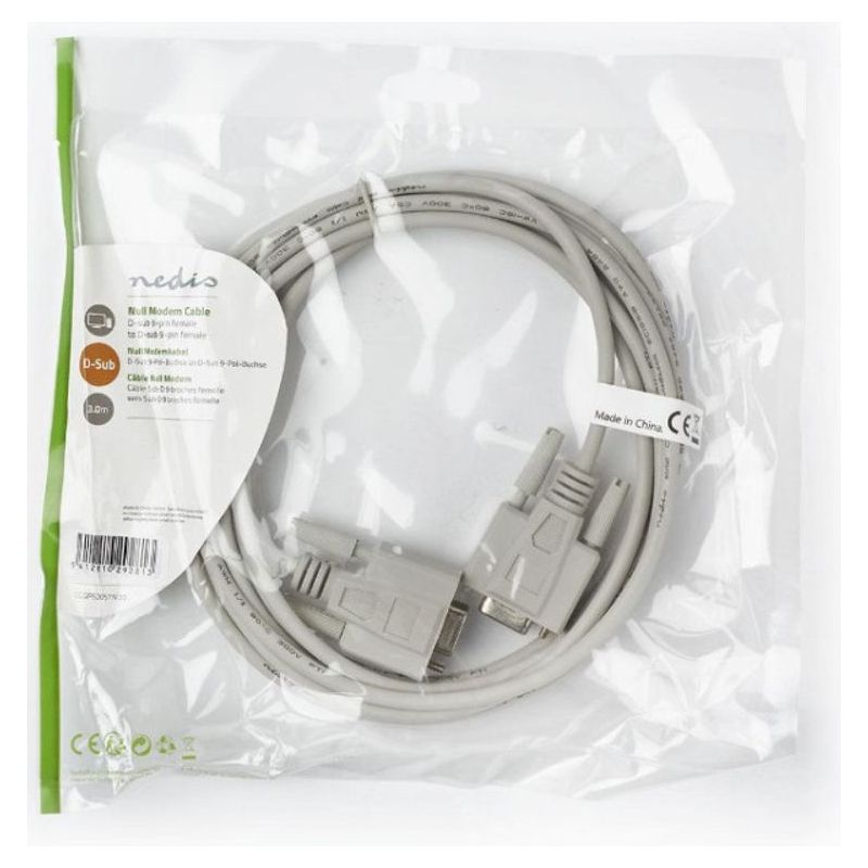 CCGP52057IV30 Null Modem cable D-SUB 9-Pin Female- D-SUB 9-Pin Female, Nickel Plated, 3m