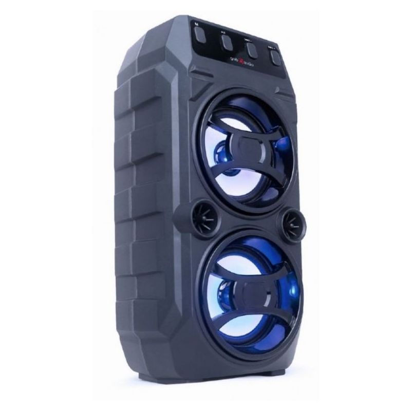 SPK-BT-13 Gembird Portable Bluetooth karaoke speaker 2x5W, FM, USB, SD, MIC 6,35mm, LED,black