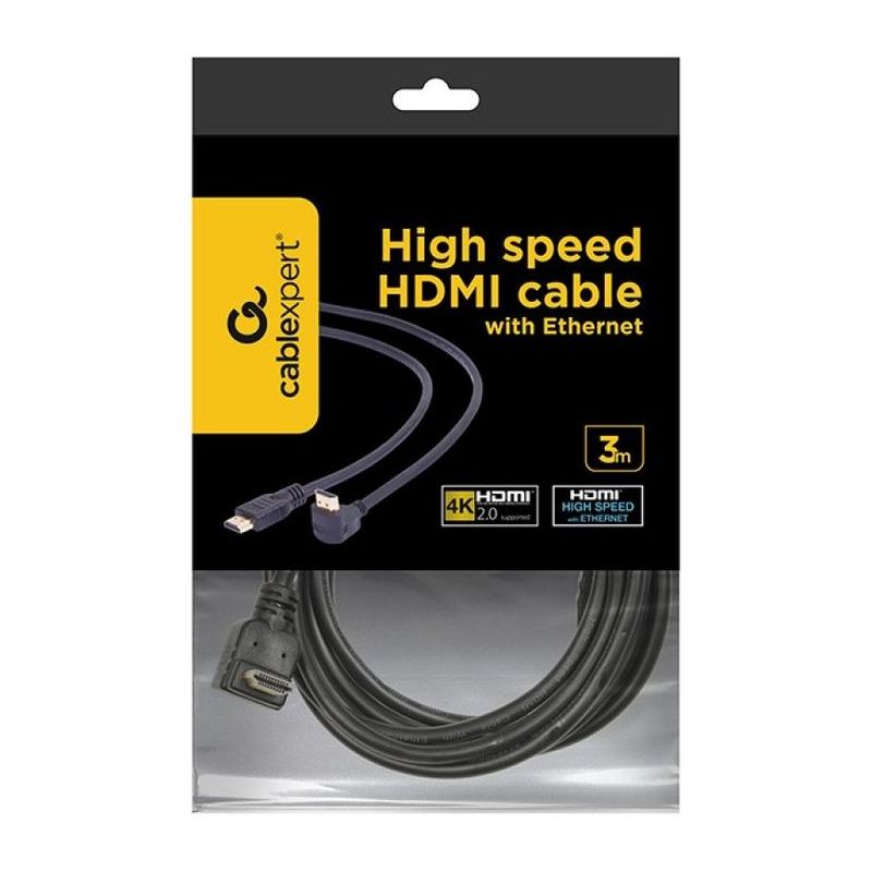 CC-HDMI490-10 Gembird HDMI kabl v.2.0 3D/4K TV konektor pod uglom 90 stepeni 3m