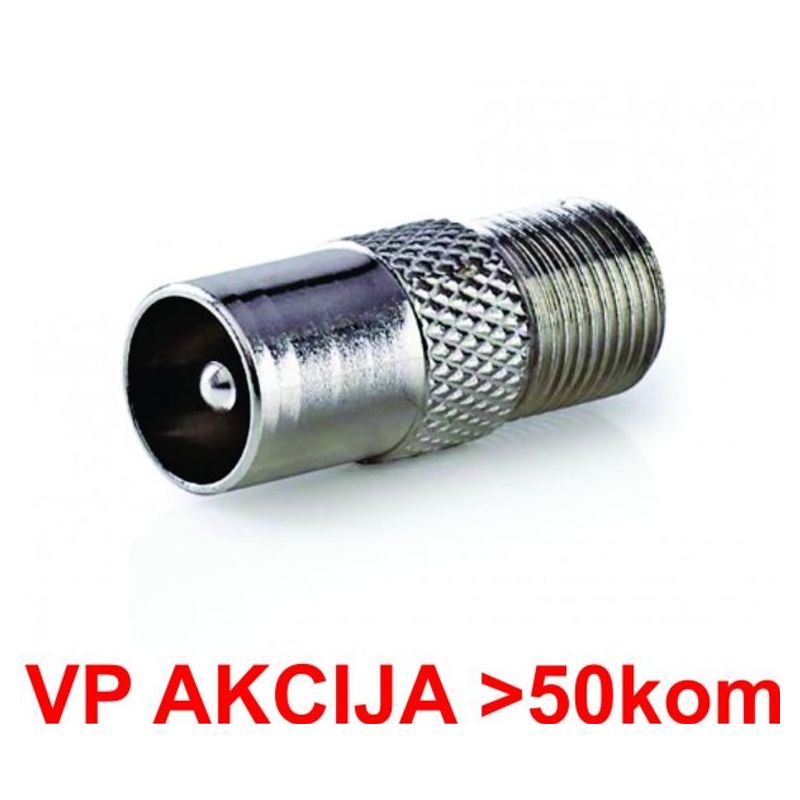 CON-FC-025 ** F female to IEC male adaptor, Zinc Alloy 25kom pakovanje (17.5)