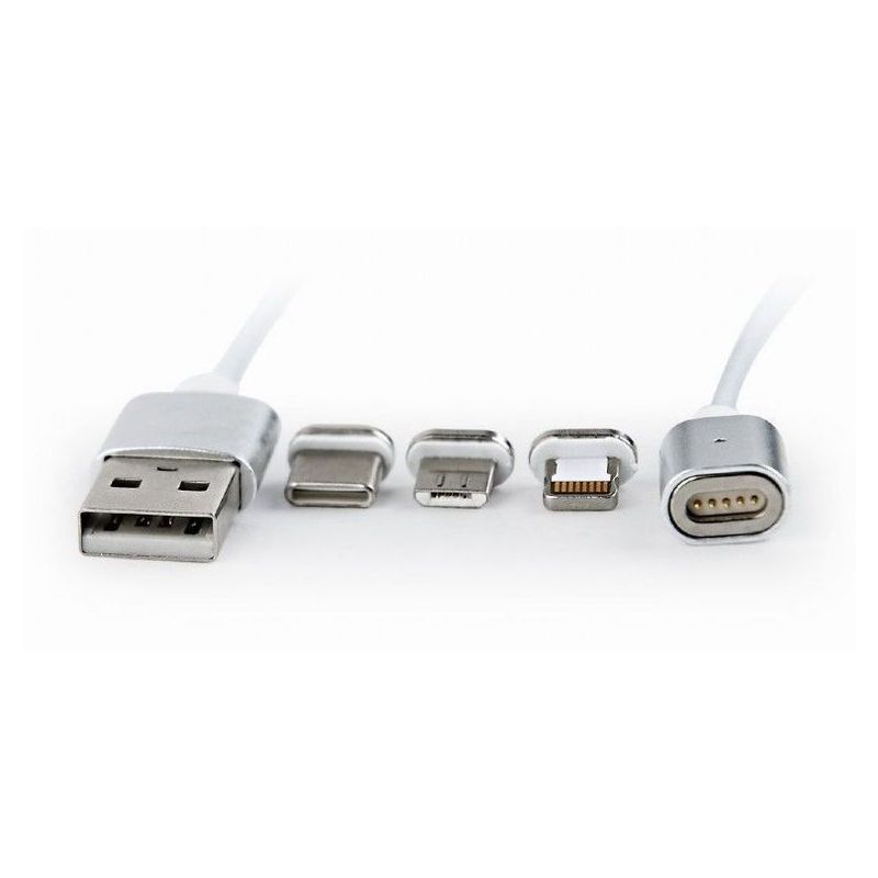 CC-USB2-AMLM31-1M Gembird Magnetic USB charging combo 3-in-1 cable, silver, 1 m