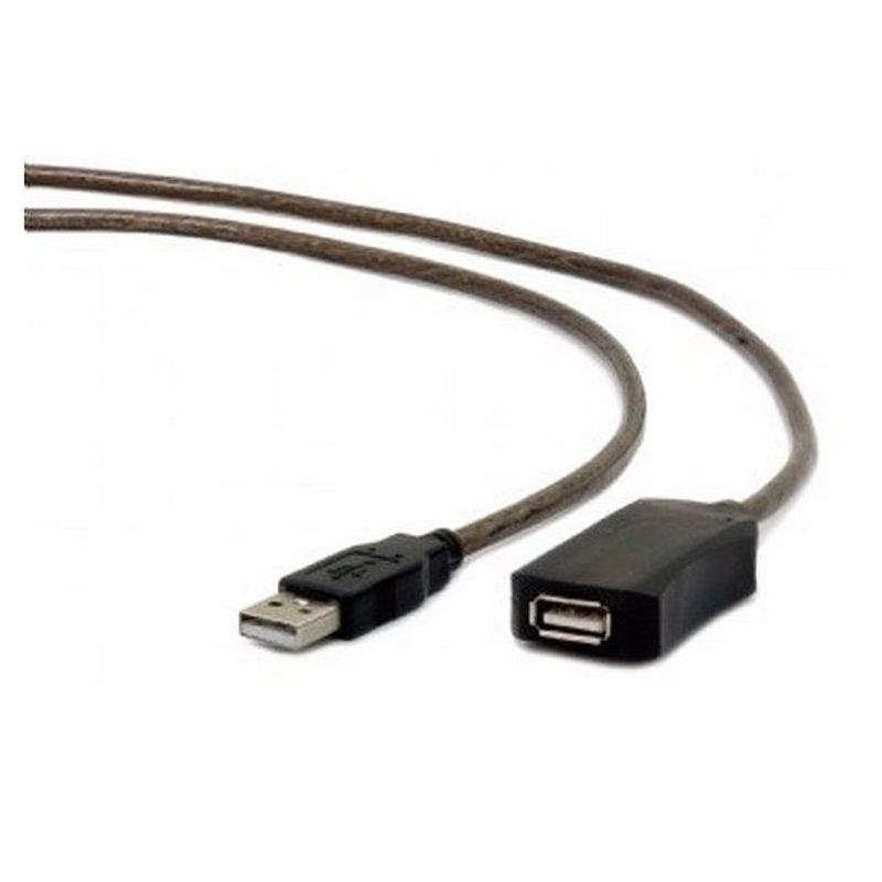 UAE-01-10M Gembird USB 2.0 active extension cable, black color, bulk package, 10m