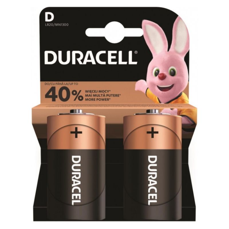 Duracell Tip D 1.5V LR20 MN1300, PAK2 CK, ALKALNE baterije – najdeblje