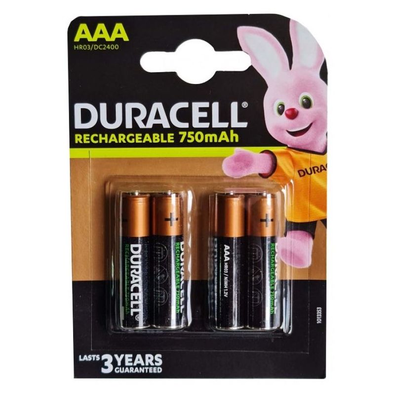 Duracell 750mAh AAA R3 MN2400, PAK4 CK,punjive NiMH baterije (rechargeable Duralock StayCharged 3g