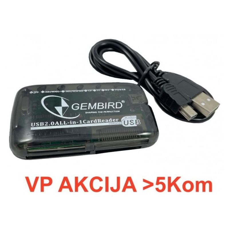 FD2-ALLIN1-BLK ** Gembird USB2.0 citac svih tipova memorijskih kartica(319)