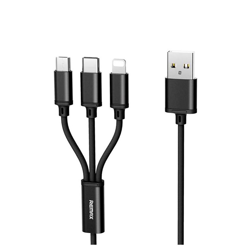 USB data kabal Remax Gition 3in1 RC-131 crni micro-USB/Type-C/lightning