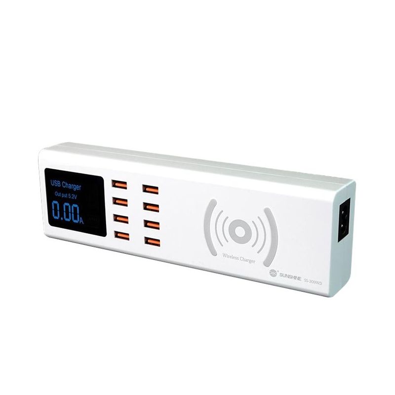 Punjac pametni SS-309WD 8xUSB + bezicni punjac (QI) SUNSHINE