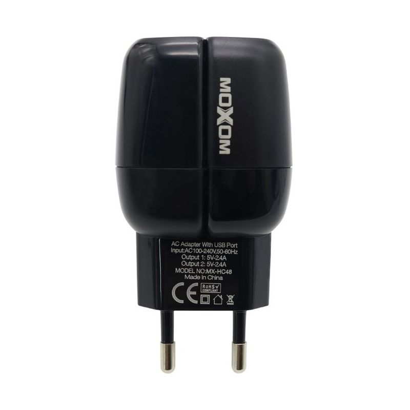 Kucni punjac Moxom MX-HC48 2xUSB 2.4A Iphone lightning crni