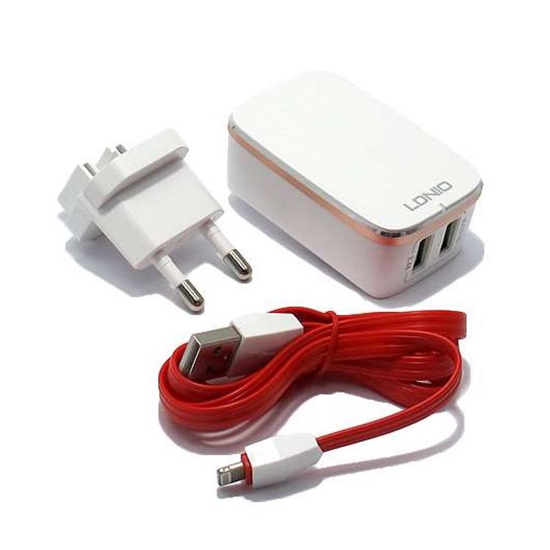 Kucni punjac LDNIO A2204 2xUSB 5V/2.4A za Iphone lightning beli